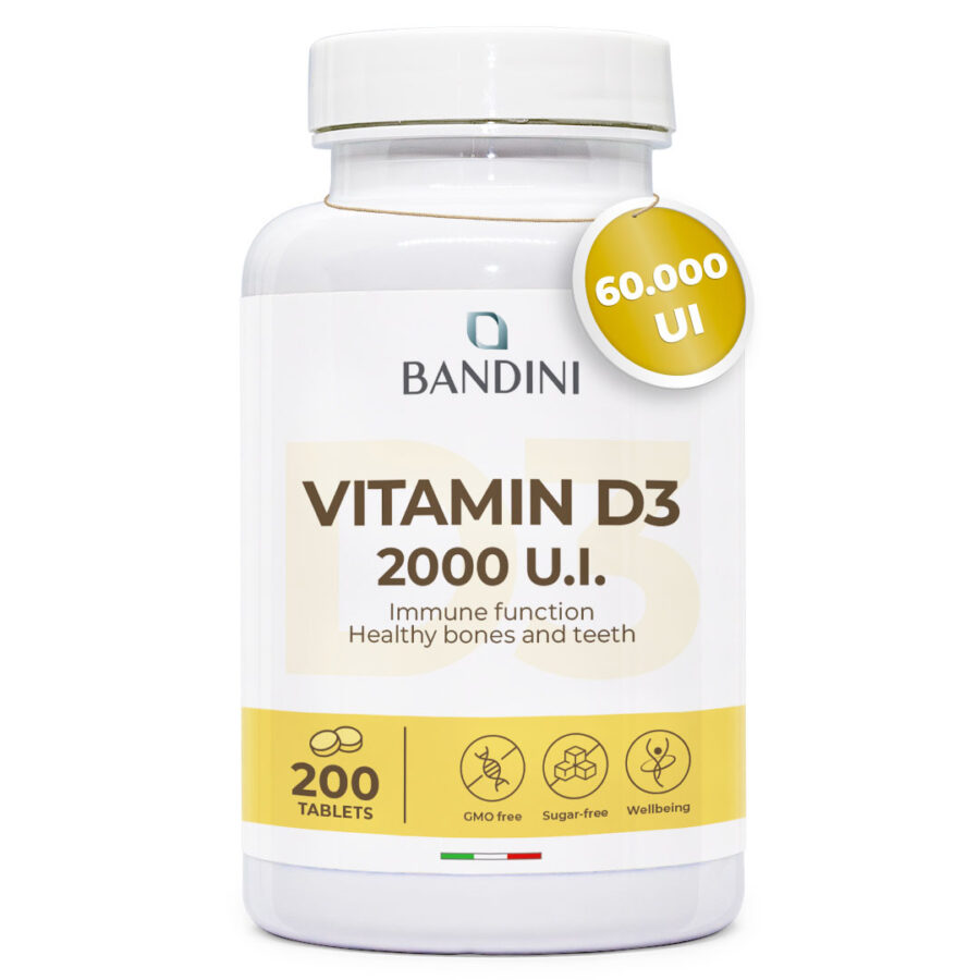 Vitamin D3 2000 I.U. 200 Tablets (6 months) - For Bones & Teeth